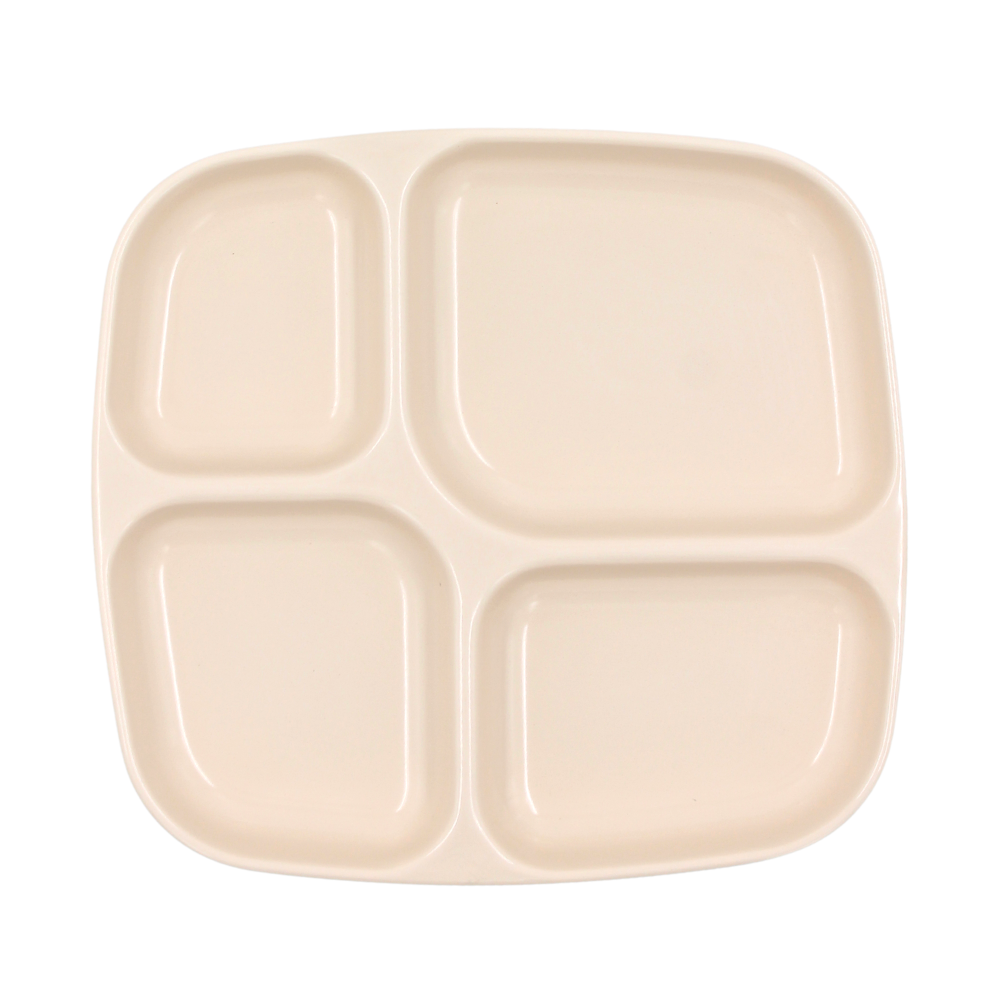 Plato cuadrado 4 divisiones Melamina Beige 26 x 24 cm | sondemesa